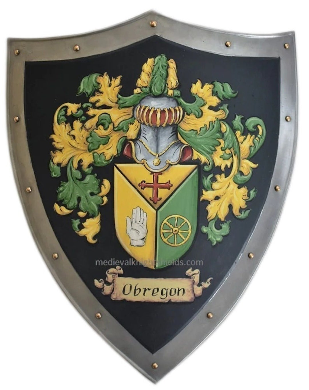 Knight Shield With Hand Painted Family Crest Coat of Arms Shield ...