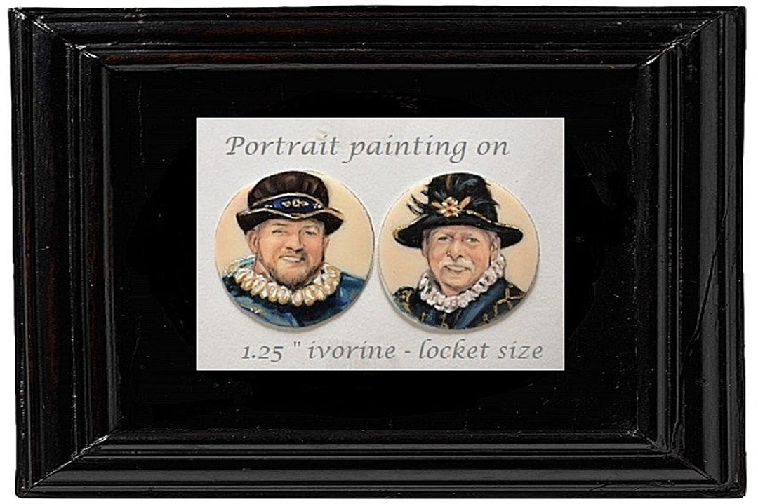 Miniature Portrait, Renaissance Miniature Portrait Painting for Lockets ...