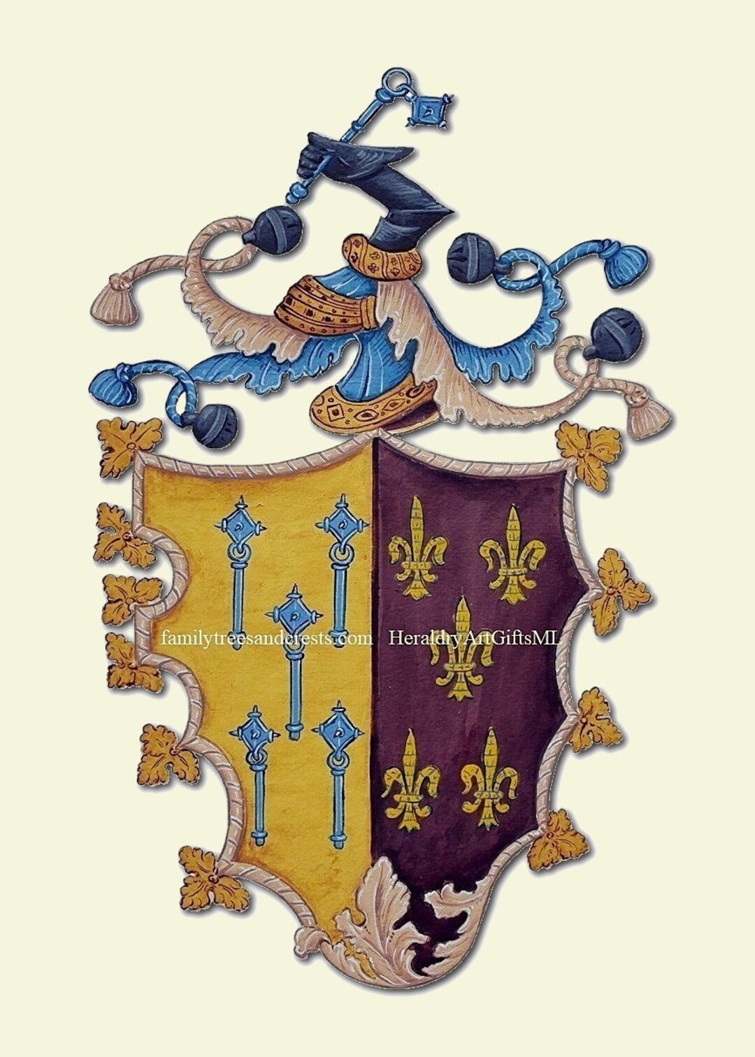 Old Style Heraldry Coat of Arms Paintings, Hand Painted Ancient ...