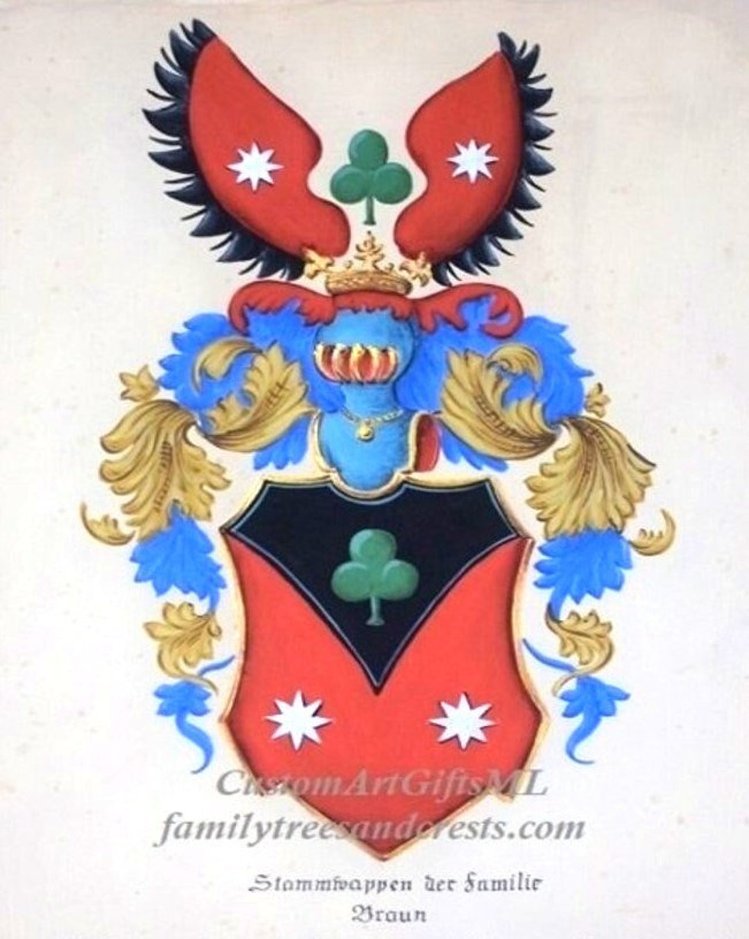 Old Style Heraldry Coat of Arms Paintings, Hand Painted Ancient ...