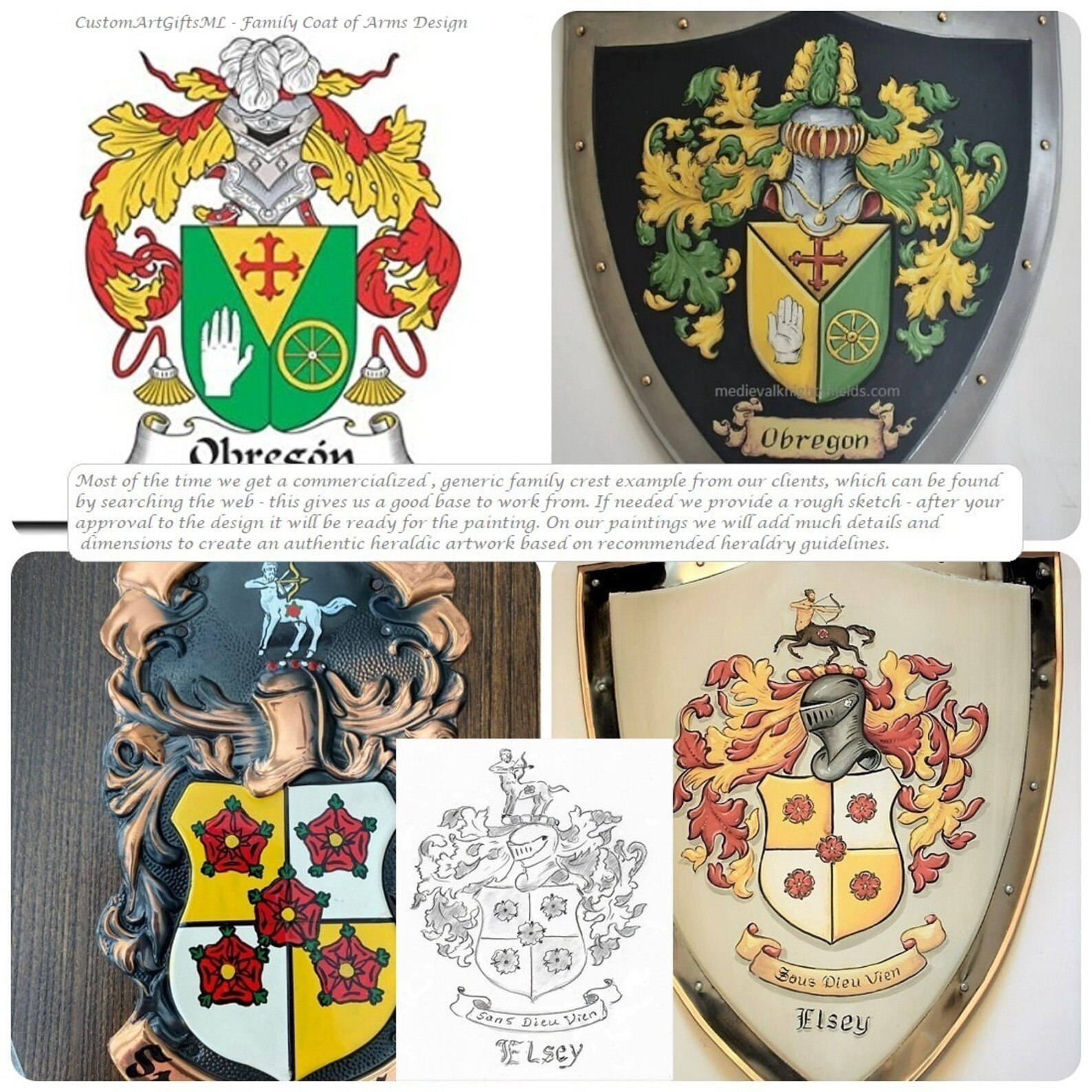 Mittelalter Ritterschild mit Wappen Familienwappen | Etsy