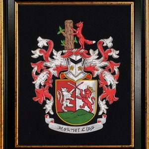 Exquisite Family Crest Embroidery, Artist Designed Hand Embroidered ...