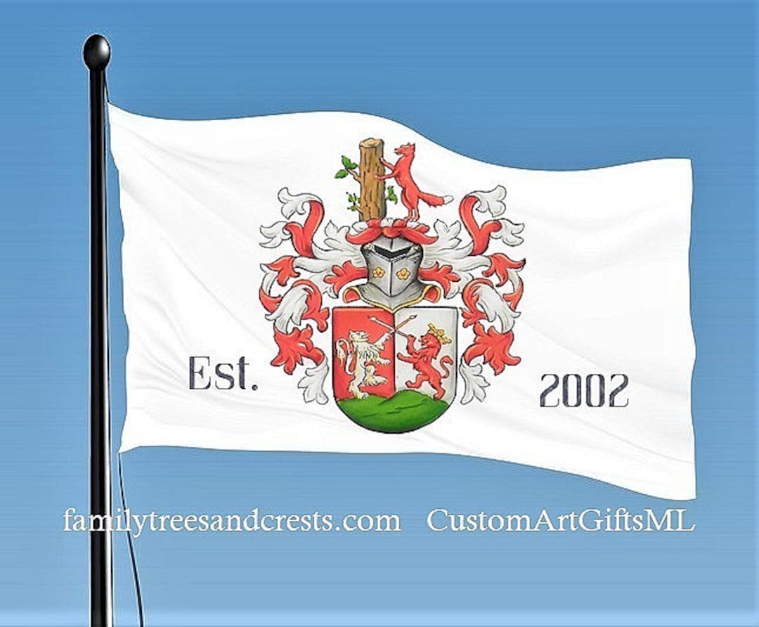 Artist-designed Family Crest Coat of Arms Flags, Personalized Heraldry Flags and Banners up to ...
