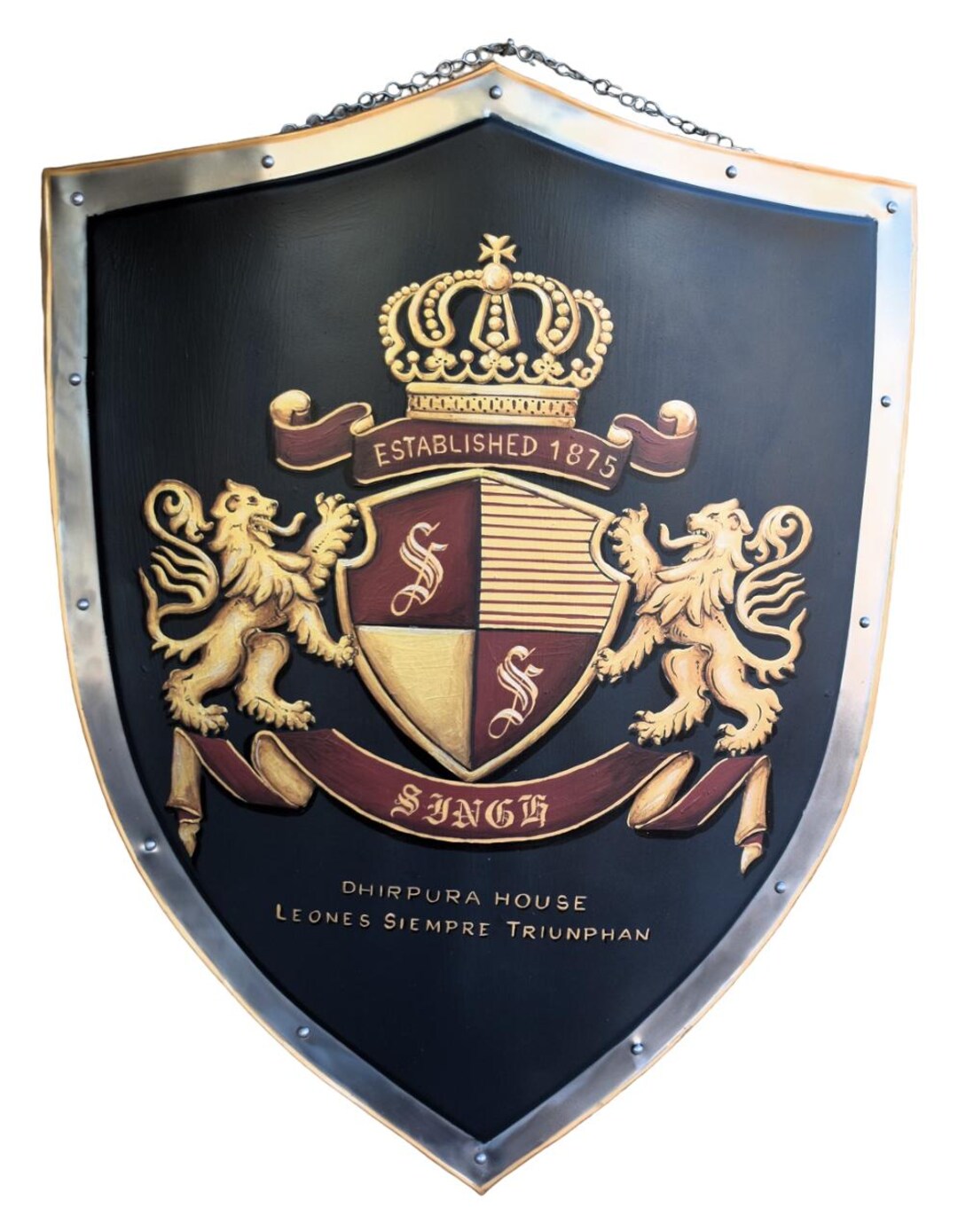 Custom 24 X 30-inch Metal Knight Shield Fireplace Decor, Hand Painted ...