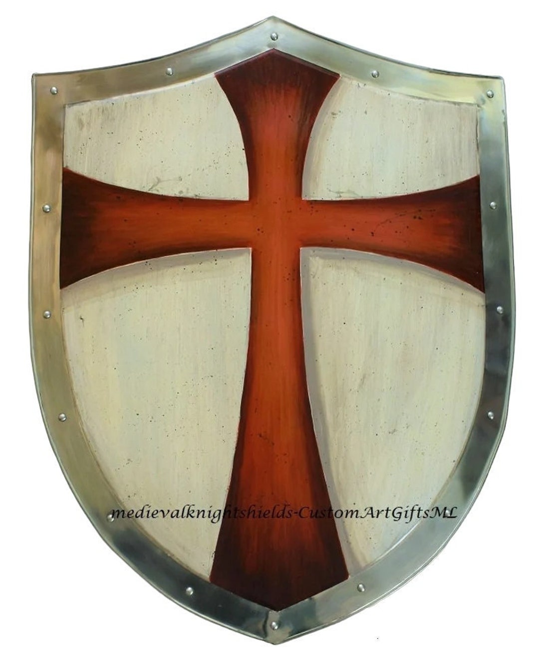 Templar Shield, Crusader Knight Shield - Hand Painted Heater Shield ...