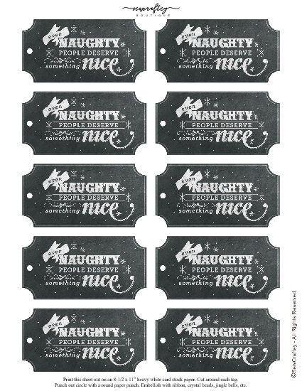 Naughty and Nice Christmas Gift Tags Instant Download - Etsy