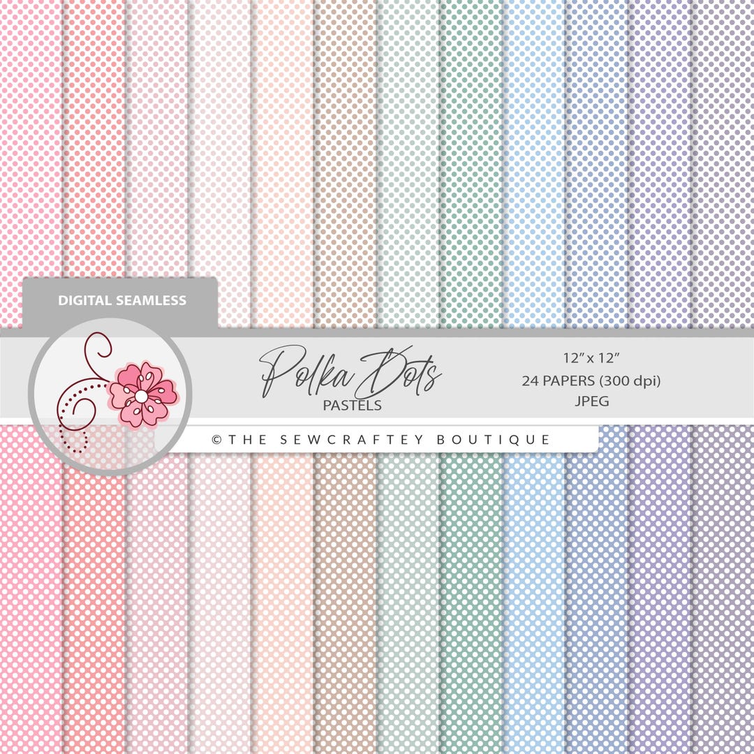 Polka Dots Pastels, Digital Paper Pack, Seamless, Circles, Spots ...