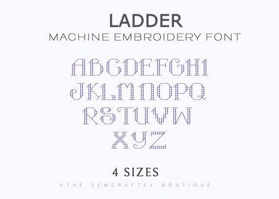 Ladder Embroidery Font Design Machine Embroidery Alphabet | Etsy