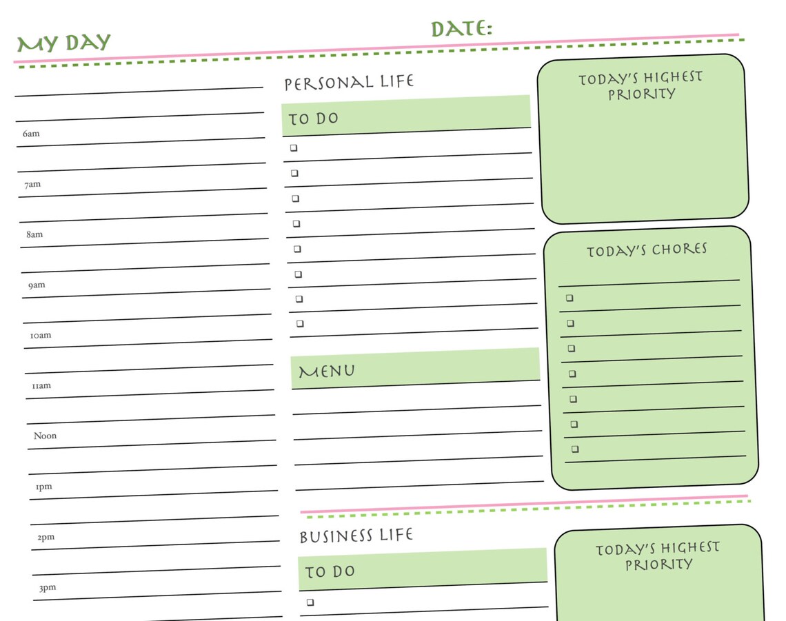 Organize Your Personal And Business Life With The Daily Planner Form