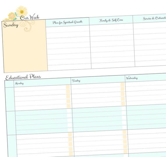 Homeschool Planner Weekly Planner and Journal for School and - Etsy