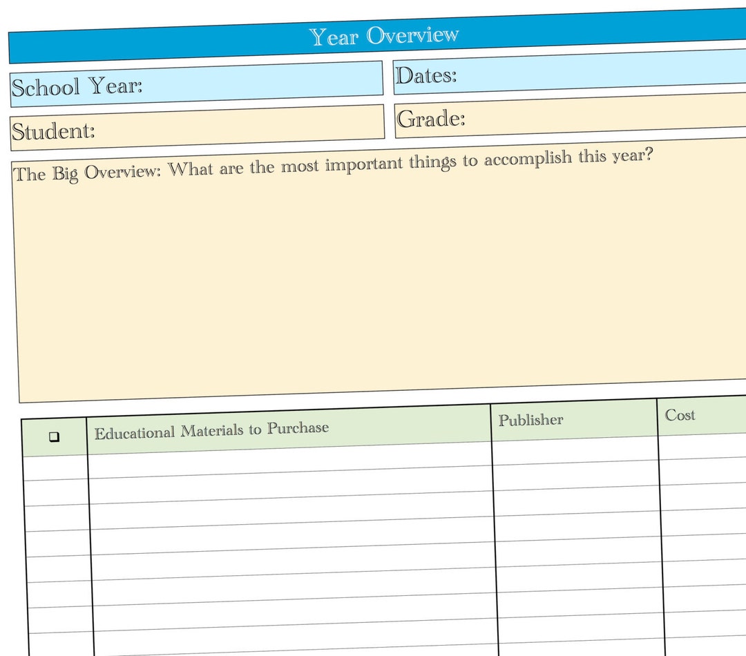 Organize Your Homeschool Year - Year Round Homeschool Planner - Goals ...