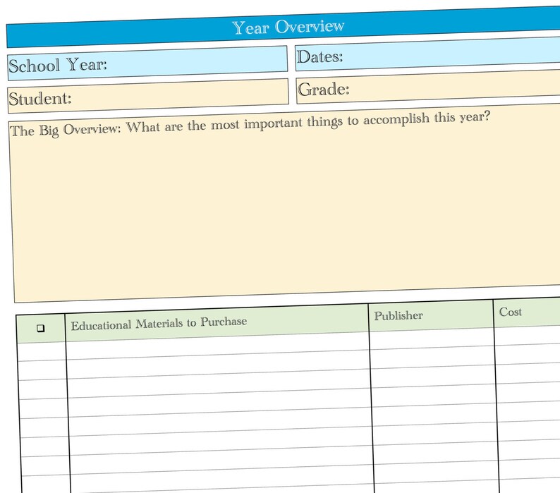 Organize Your Homeschool Year - Year Round Homeschool Planner - Goals ...