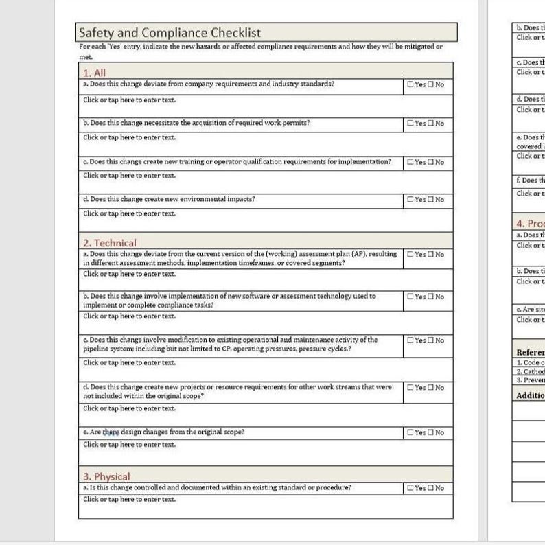 Safety and Compliance Checklist Digital Download PDF & WORD DOC - Etsy