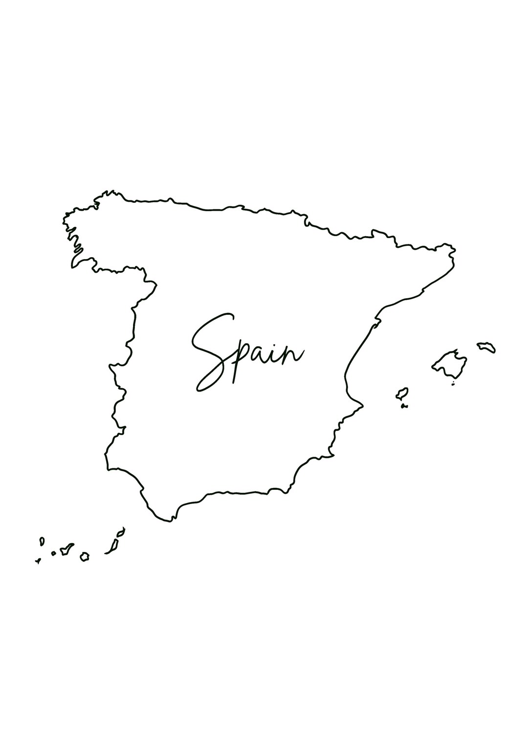 Spain SVG File – Map of Spain | Plotter File Digital Download - Etsy