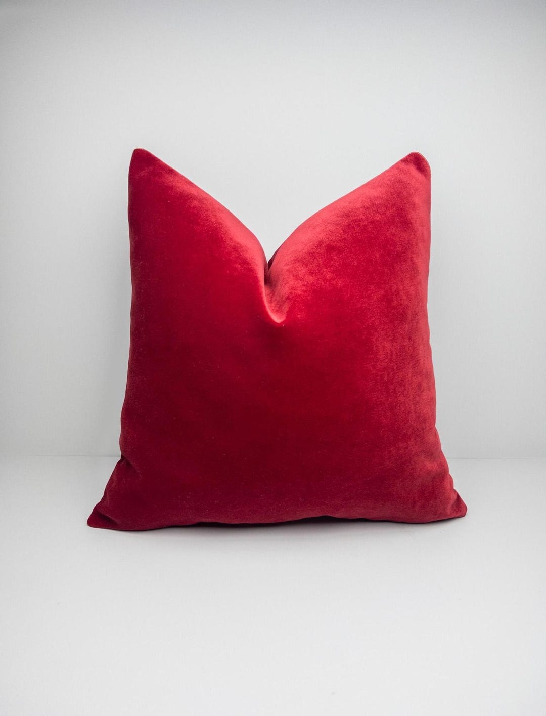 Red Velvet Pillow Cover | Solid Wine Red Pillow Cover | Red Euro Sham ...