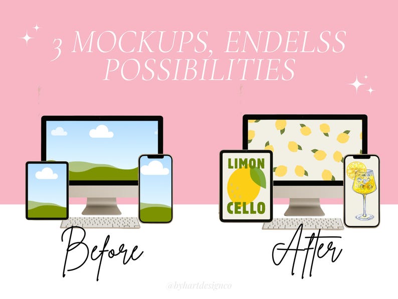 Modern Neutral Tech Mockup Bundle | Desktop, Tablet & Phone | Canva ...