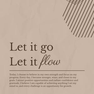 Let It Go, Let It Flow - Motivational Printable Poster - Inspirational ...