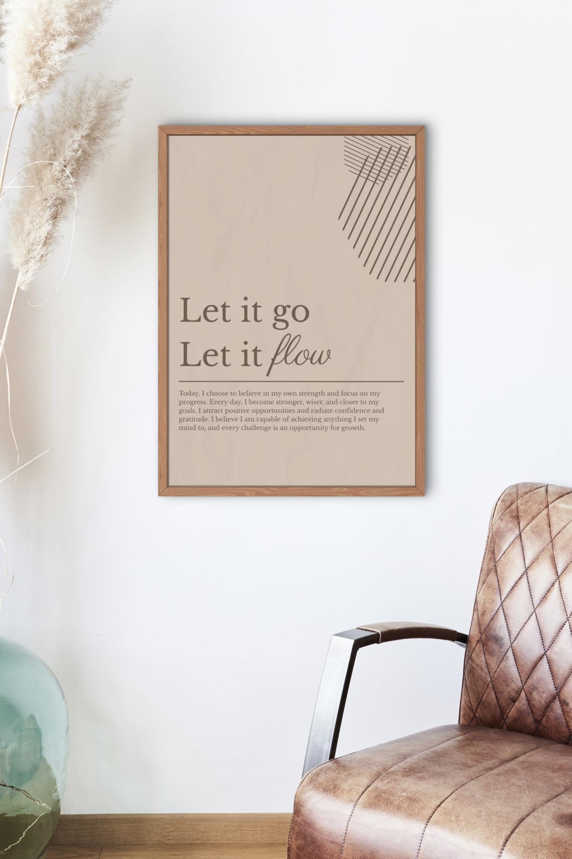 Let It Go, Let It Flow - Motivational Printable Poster - Inspirational ...