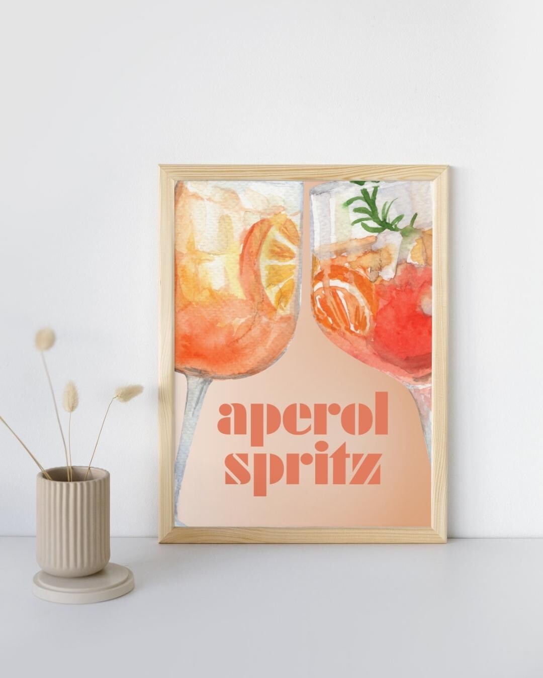Aperol Spritz Art Print - Watercolor Cocktail Art - Aperol Spritz Decor ...