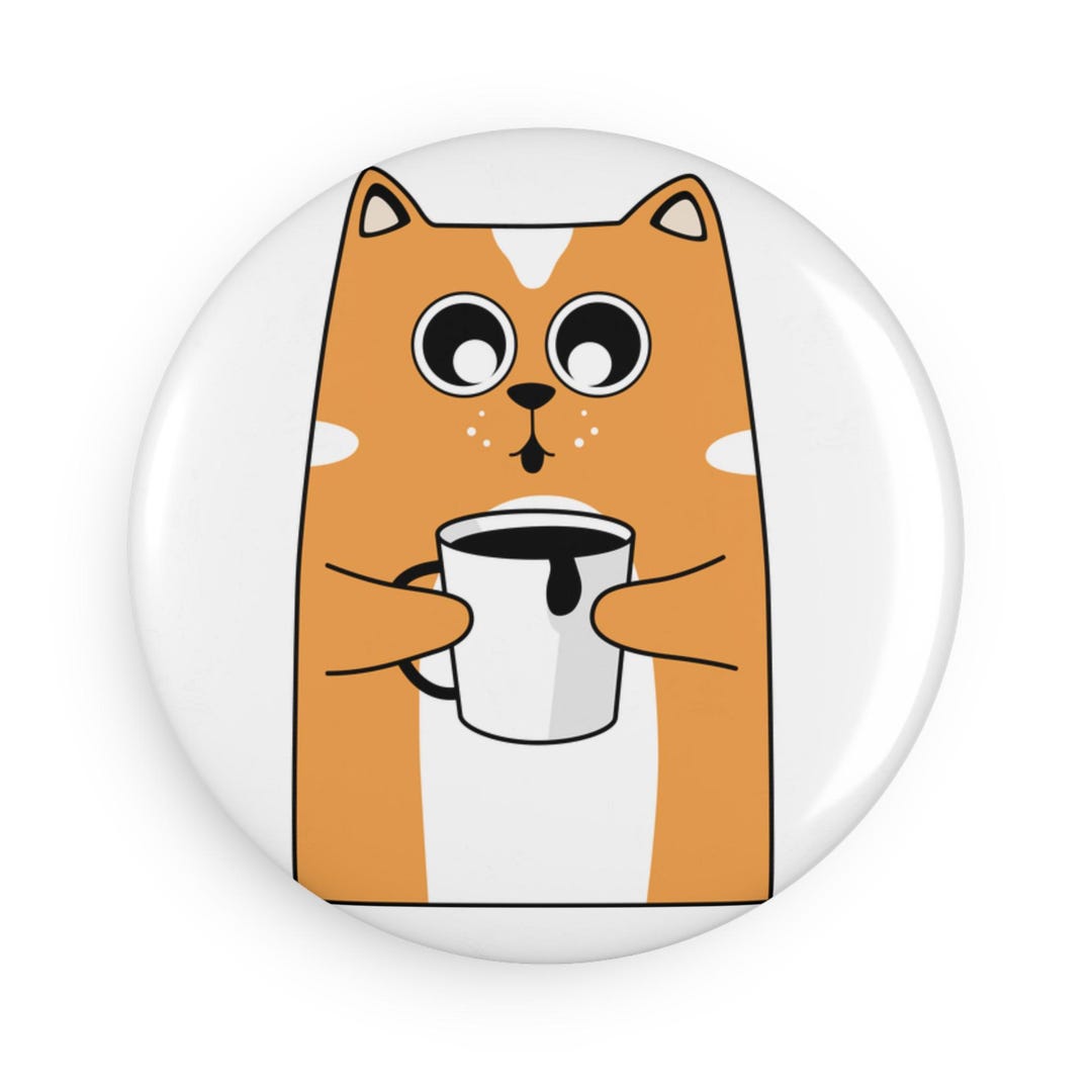 Cute Cat Button Magnets - Set of 1 or 10, Adorable Gifts for Cat Lovers ...