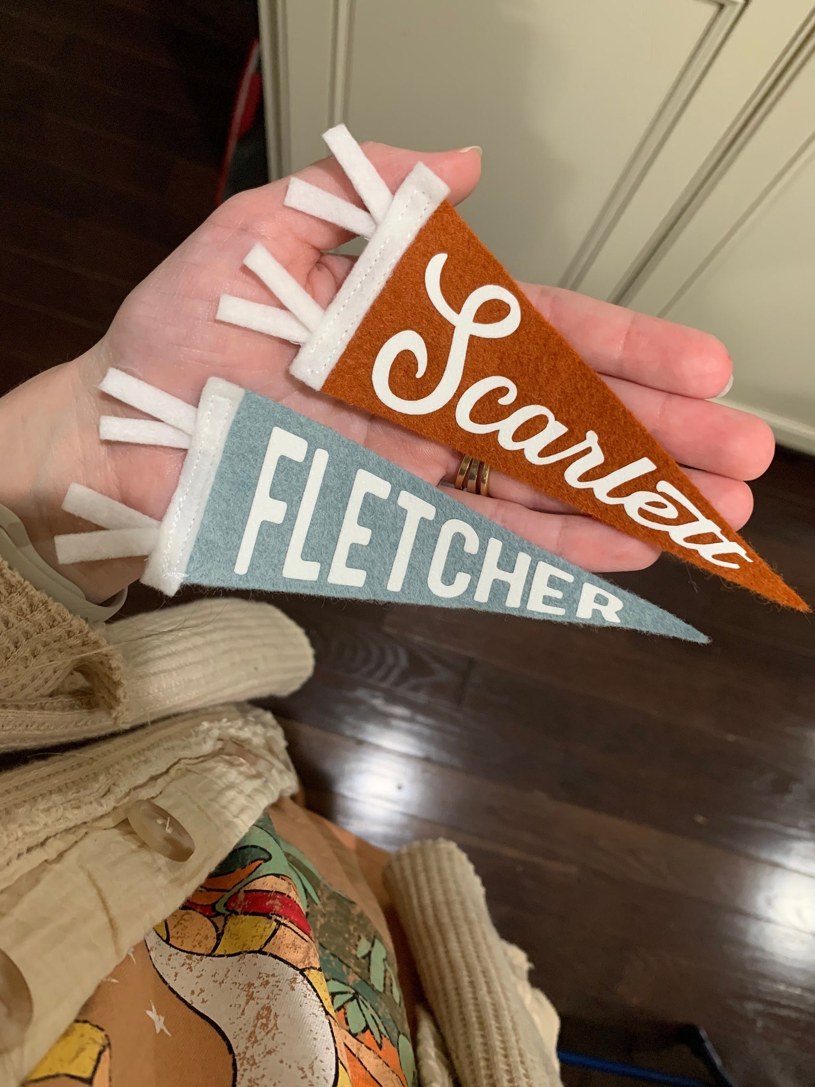 Custom Name Dollhouse Miniature Felt Pennant Flag // You Pick - Etsy