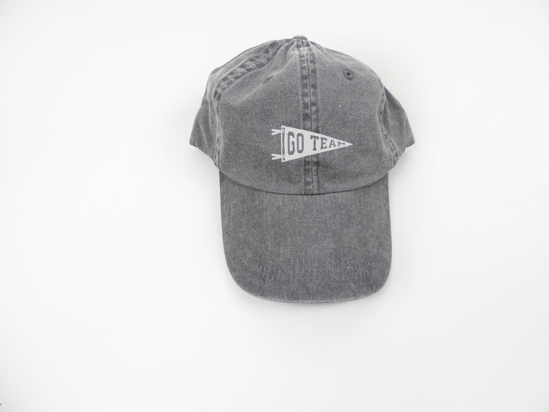 New Go Team Pennant Flag Pigment Dyed Baseball Hat Cap // You | Etsy