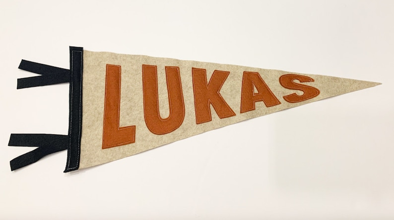 Custom Name Felt Pennant Flag // You Pick Name and Colors | Etsy