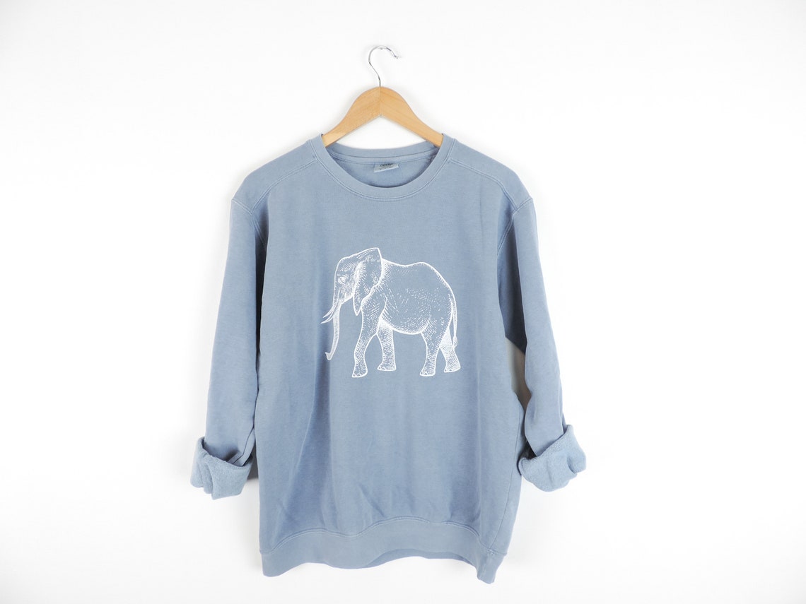 New Elephant Comfort Colors Crewneck Sweatshirt Pullover // | Etsy