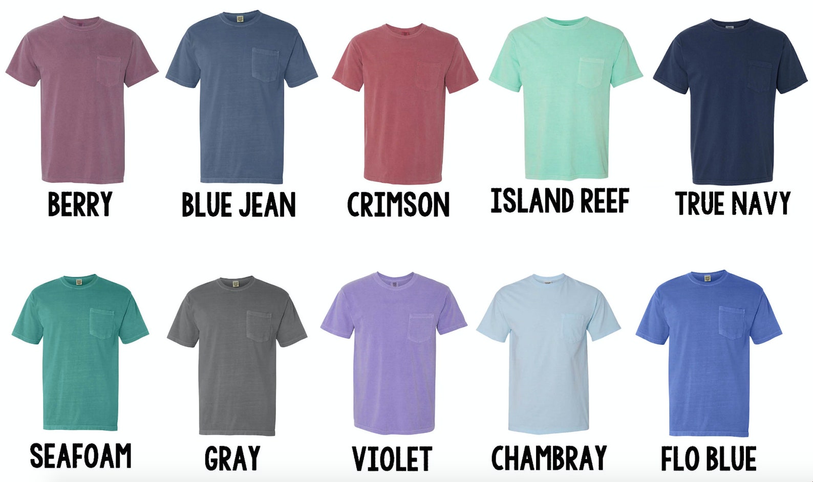 New USA Comfort Colors Pocket Tee T-shirt // White Ink // - Etsy