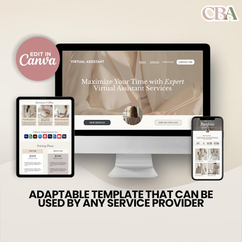 Virtual Assistant Portfolio Template Canva | Done for You Website ...