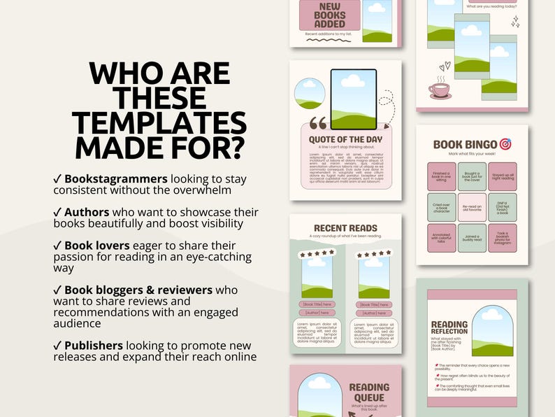 Bookstagram Canva Template, Bookish Instagram Post, Authors, Book ...