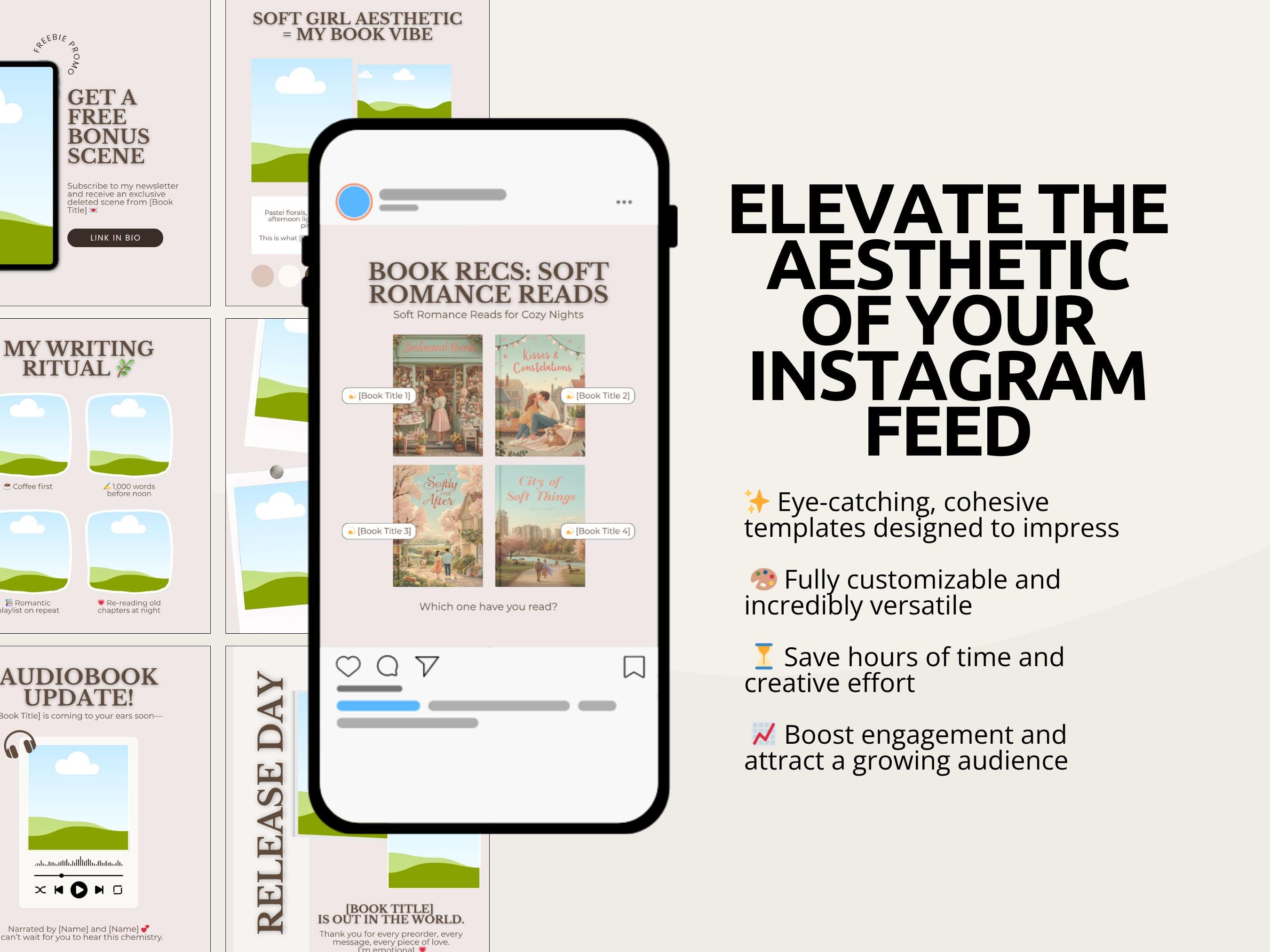 Romance Author Instagram Template Author Engagement Social Media ...