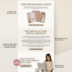 Editable Virtual Assistant Portfolio Website Template for Canva ...