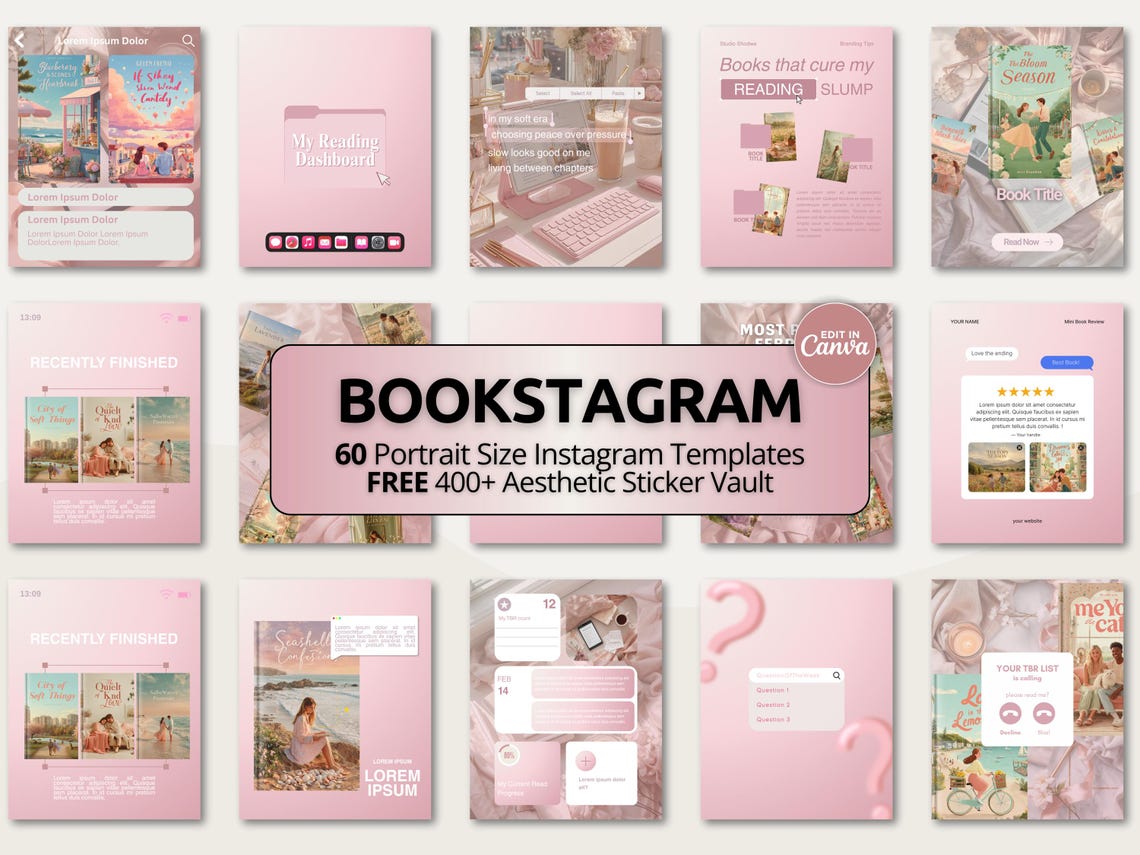 Trendy Bookish Carousel Template for Bookstagram Booktok Creators | Ios ...