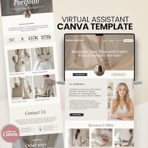 Virtual Assistant Portfolio Template Canva | Done for You Website ...