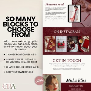 Book Author Website Canva Template, One Page Website for Authors Book ...