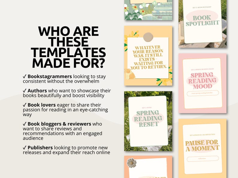 Retro Spring Bookish Carousel Template for Bookstagram & Booktok ...