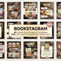 Book Instagram Bookstagram Template Canva Bookish Instagram Book Trope ...