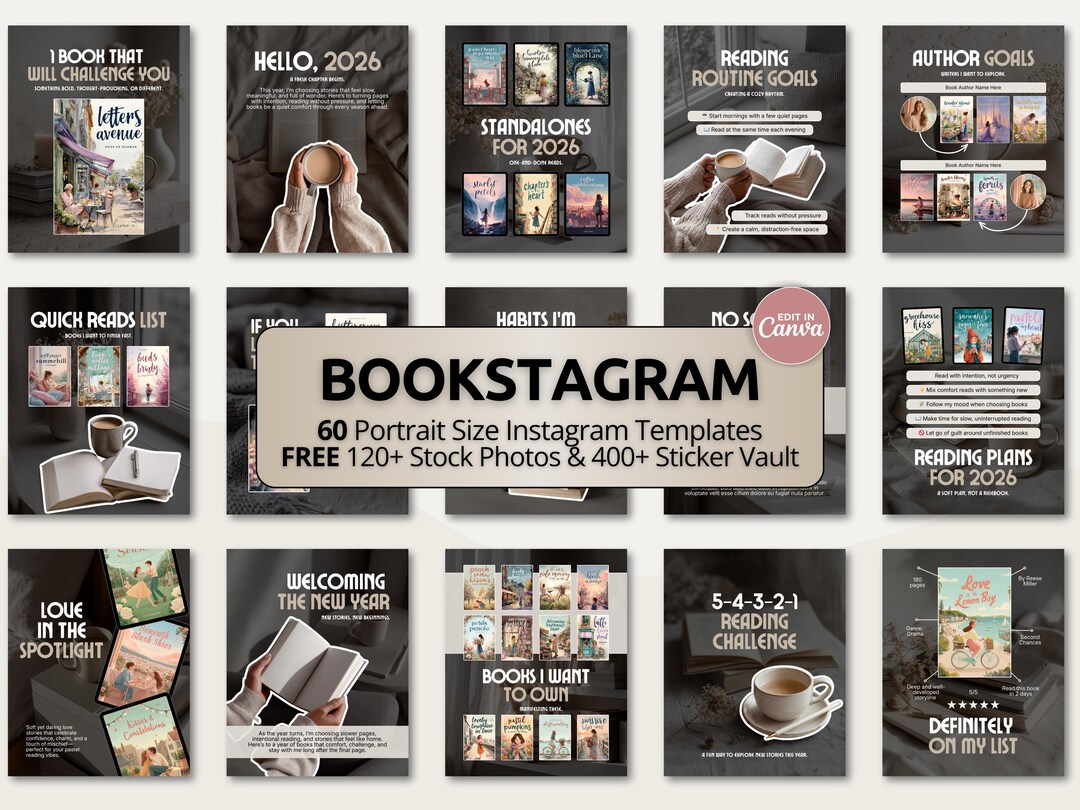 2026 Bookish Carousel Template for Bookstagram & Booktok Viral Trendy ...
