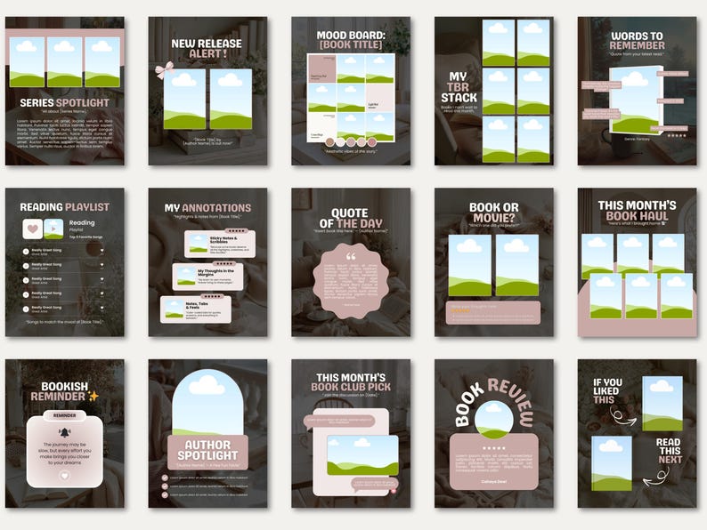 Bookstagram Canva Template, Bookish Instagram Post, Authors ...