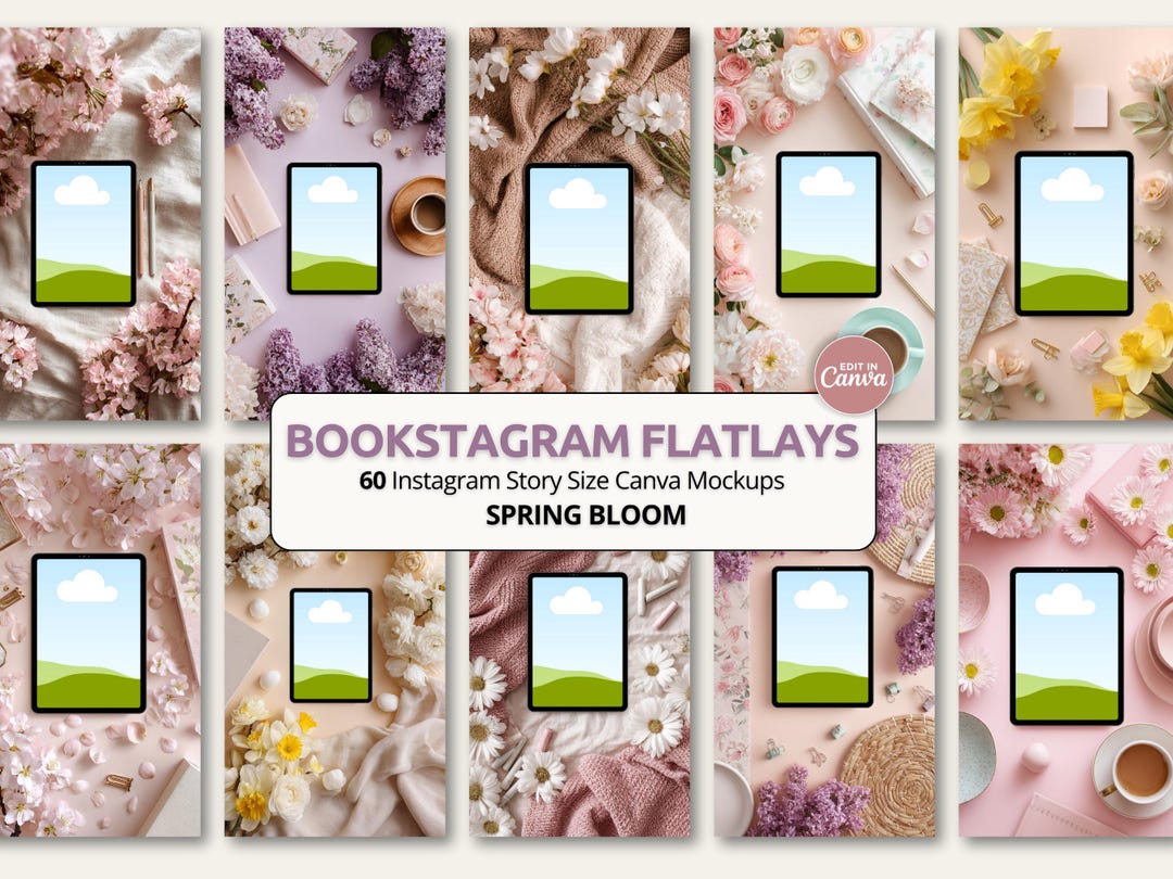 Spring Bloom Tablet Mockups for Instagram Stories | Bookish Pastel ...