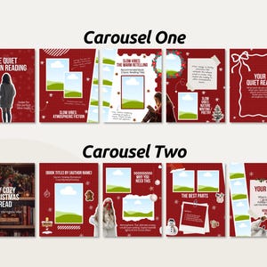 Christmas Bookstagram Seamless Carousel Template | Canva Bookish ...