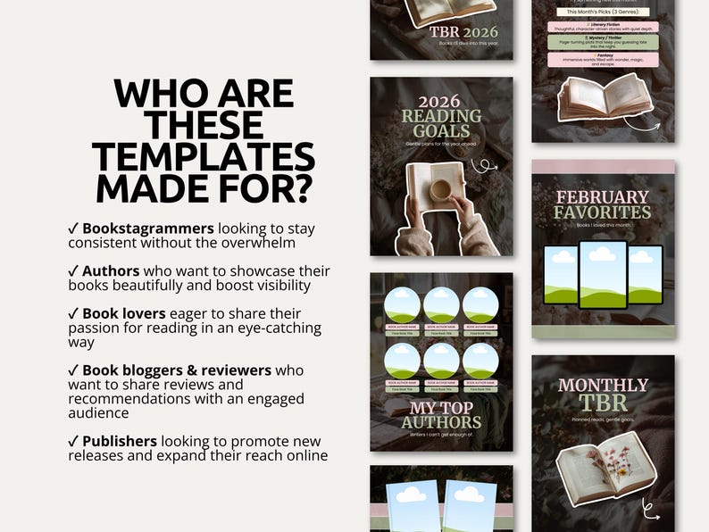2026 Cottagecore Bookish Carousel Template for Bookstagram & Booktok ...