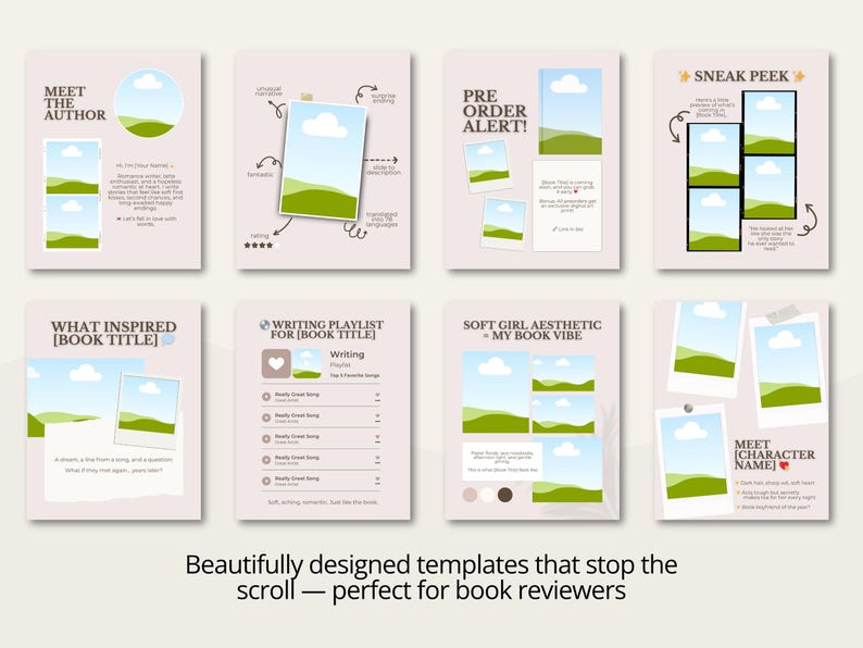 Romance Author Instagram Template Author Engagement Social Media ...