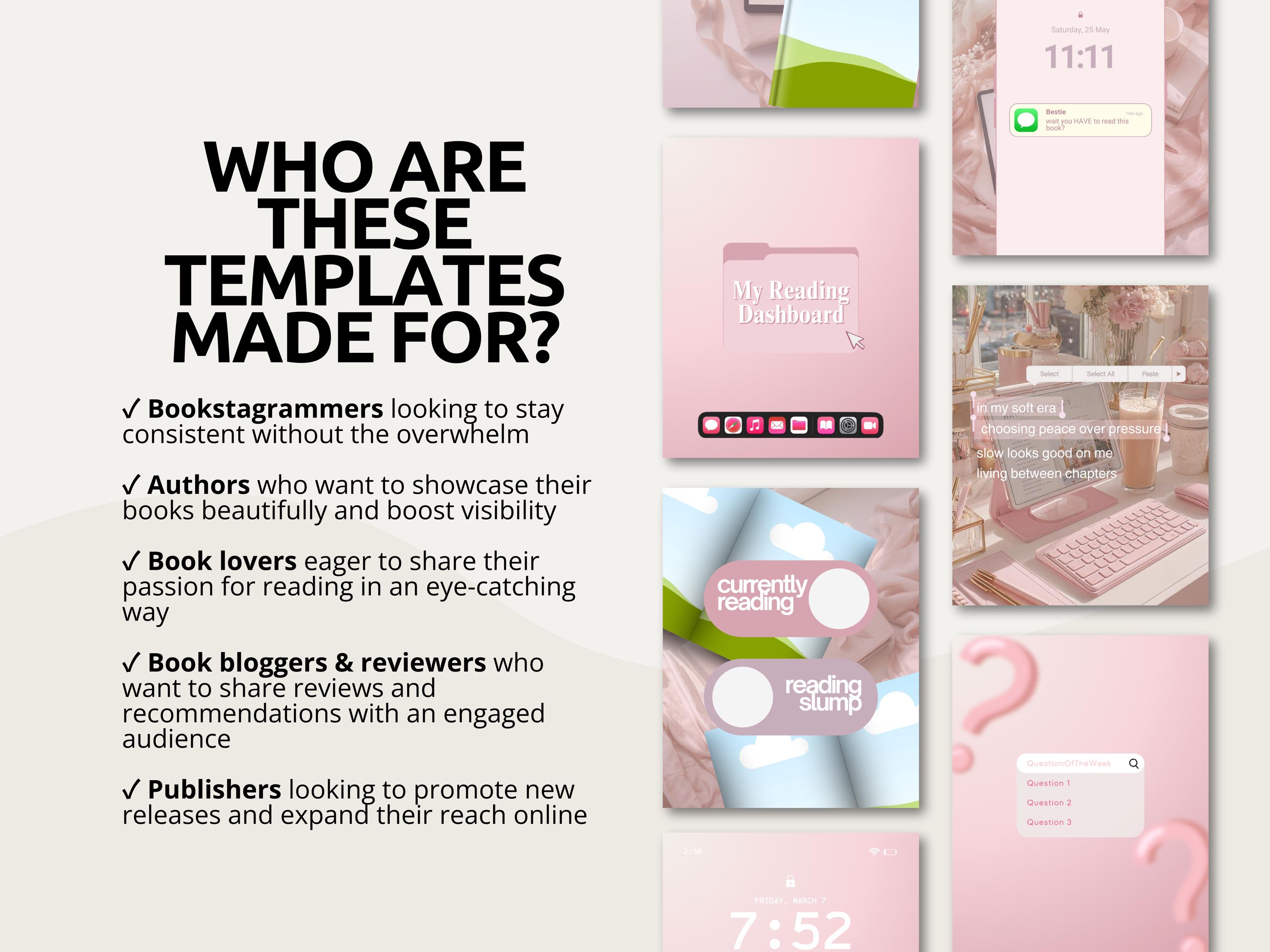 Trendy Bookish Carousel Template for Bookstagram Booktok Creators | Ios ...