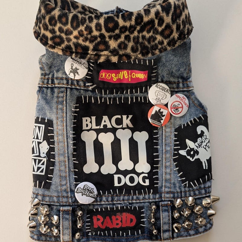 Punk Rock Denim Dog Vest - Etsy