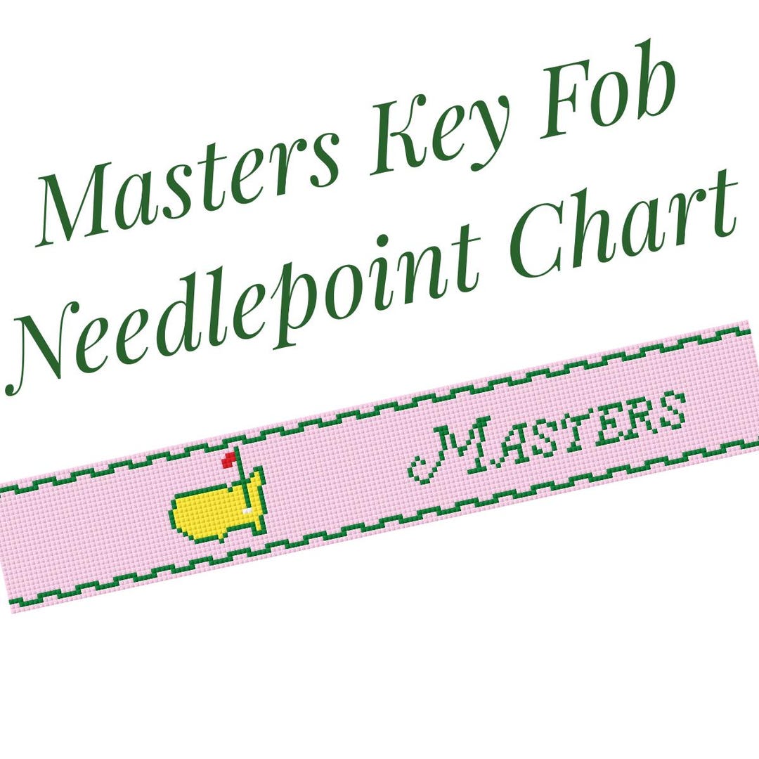 Masters Golf Key Fob Needlepoint Chart | Pink - Etsy