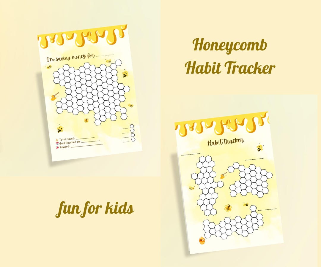 Printable Honeycomb Habit Tracker | Money Savings | Mood Tracker for ...