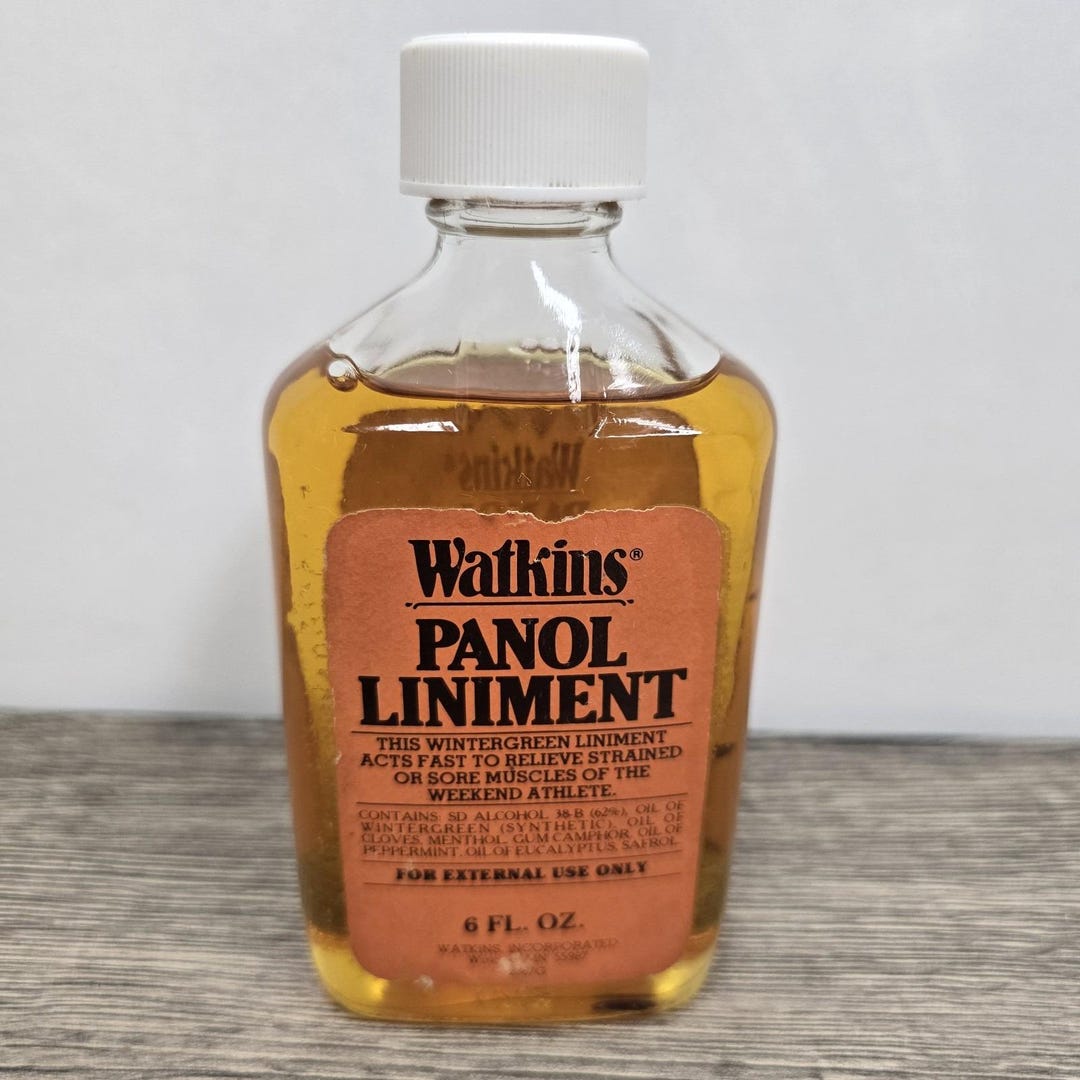 Vintage Watkins Panol Liniment Orange Label Glass Bottle 6oz NEW Sore ...