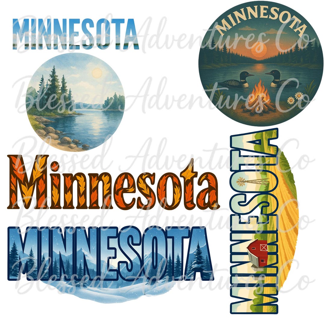 Minnesota State Designs, Minnesota PNG, Mug, Nature Scene Printable, MN ...